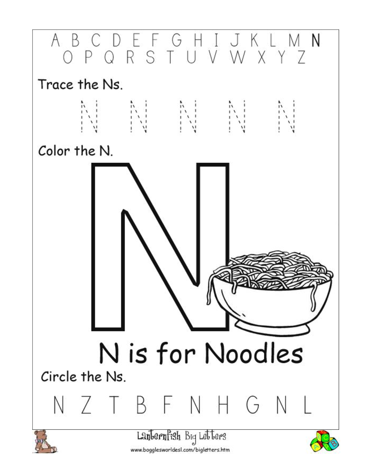 Letter N Worksheets For Preschool AlphabetWorksheetsFree Letter N Worksheets For Preschool AlphabetWorksheetsFree