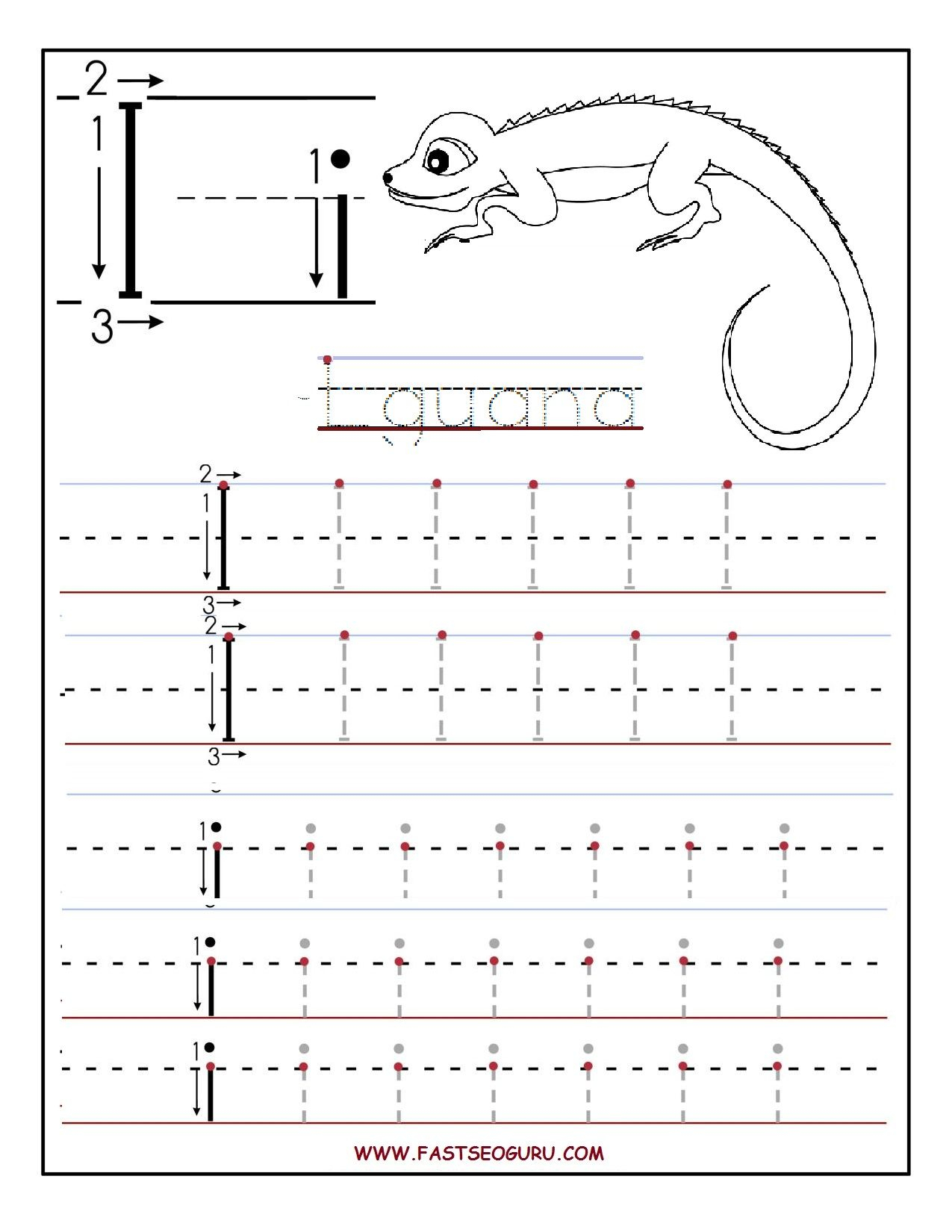 I Letter Tracing Worksheet AlphabetWorksheetsFree