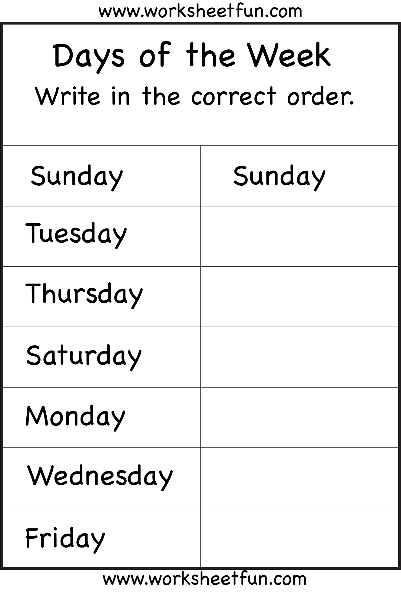 Days Of The Week Tracing Worksheets AlphabetWorksheetsFree
