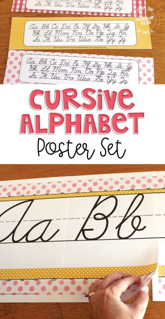 Cursive Alphabet Desk Strips | AlphabetWorksheetsFree.com Cursive Alphabet Desk Strips | AlphabetWorksheetsFree.com
