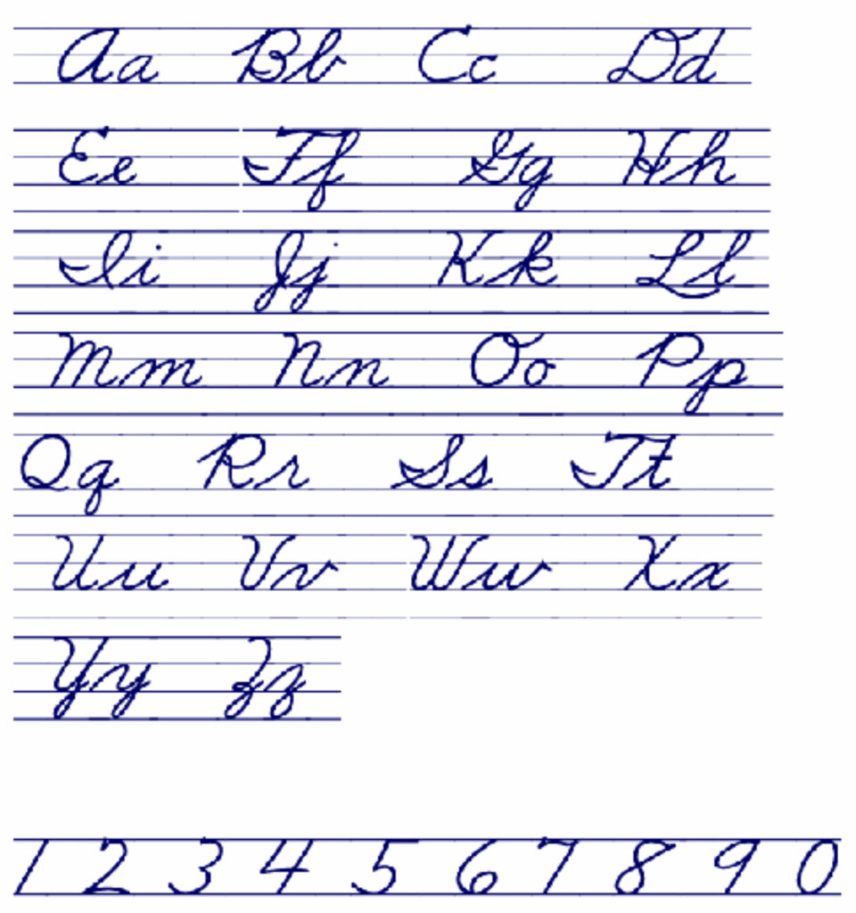 Cursive Alphabet Uppercase And Lowercase Chart AlphabetWorksheetsFree