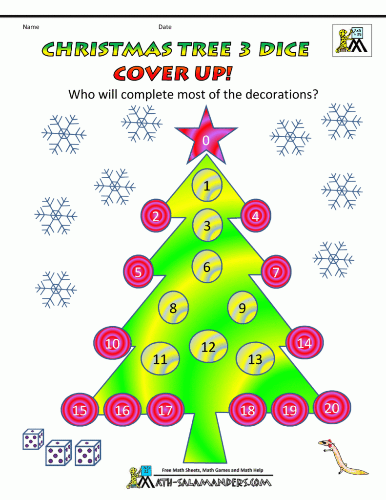 Christmas Tree Math Worksheets | AlphabetWorksheetsFree.com