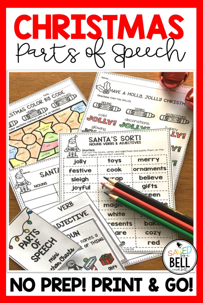 Christmas Parts Of Speech Worksheets | AlphabetWorksheetsFree.com
