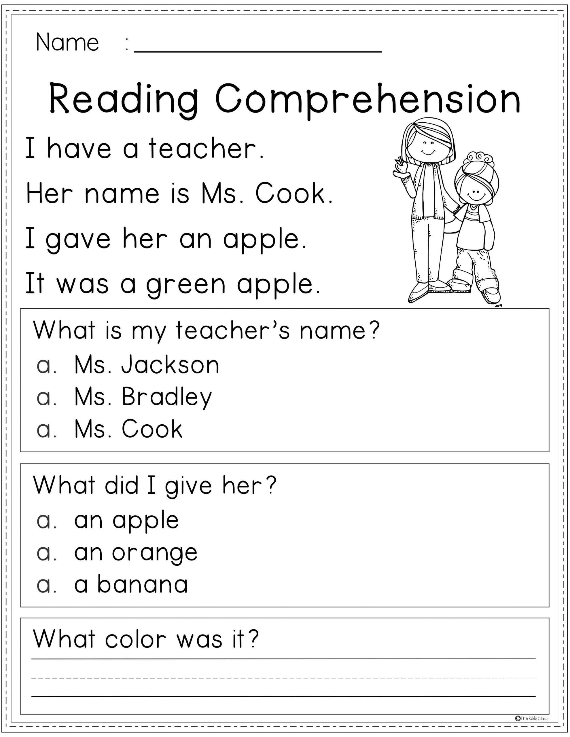 Christmas Reading Comprehension Worksheets First Grade