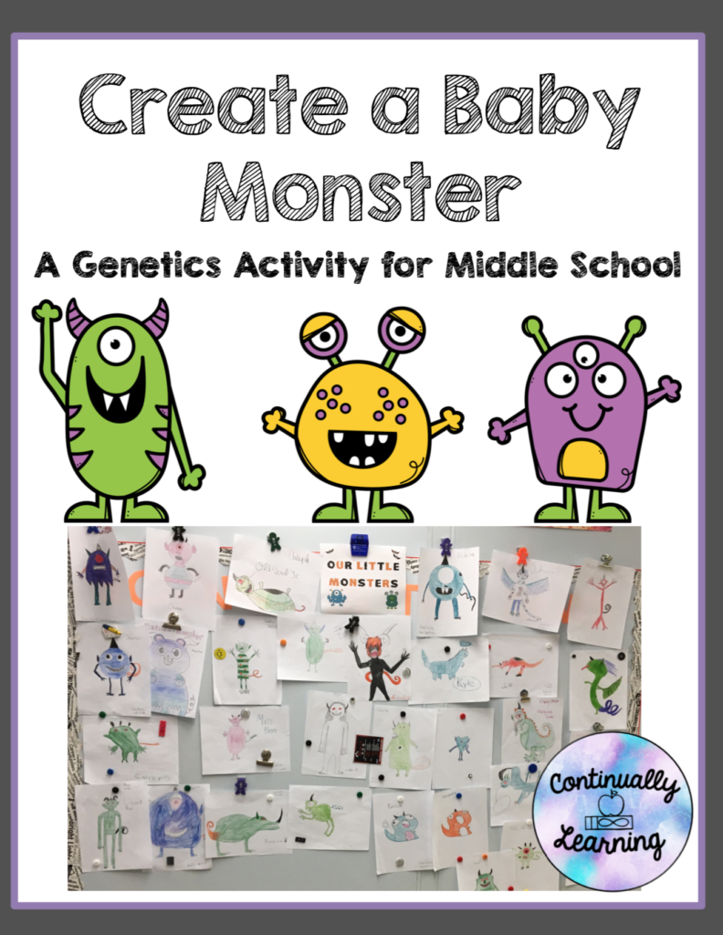 Halloween Monster Genetics Worksheet A | AlphabetWorksheetsFree.com