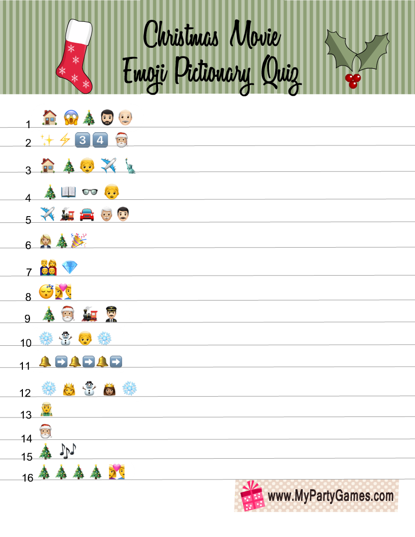Free Printable Christmas Song Emoji Game Free Printable Christmas Song Emoji Game