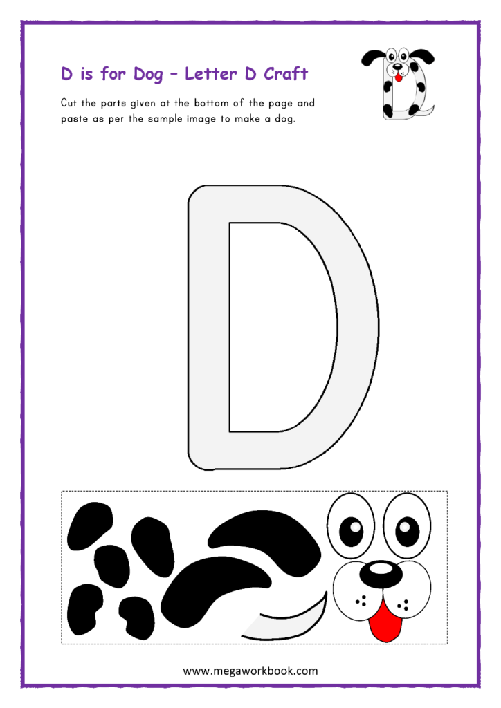 Letter D Worksheets Cut And Paste | AlphabetWorksheetsFree.com