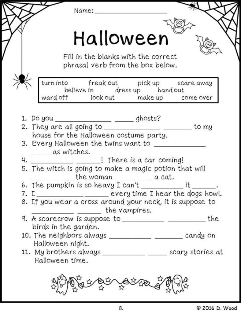 Fill In The Blanks Story Worksheets Pdf Halloween Fill In The Blanks Story Worksheets Pdf Halloween