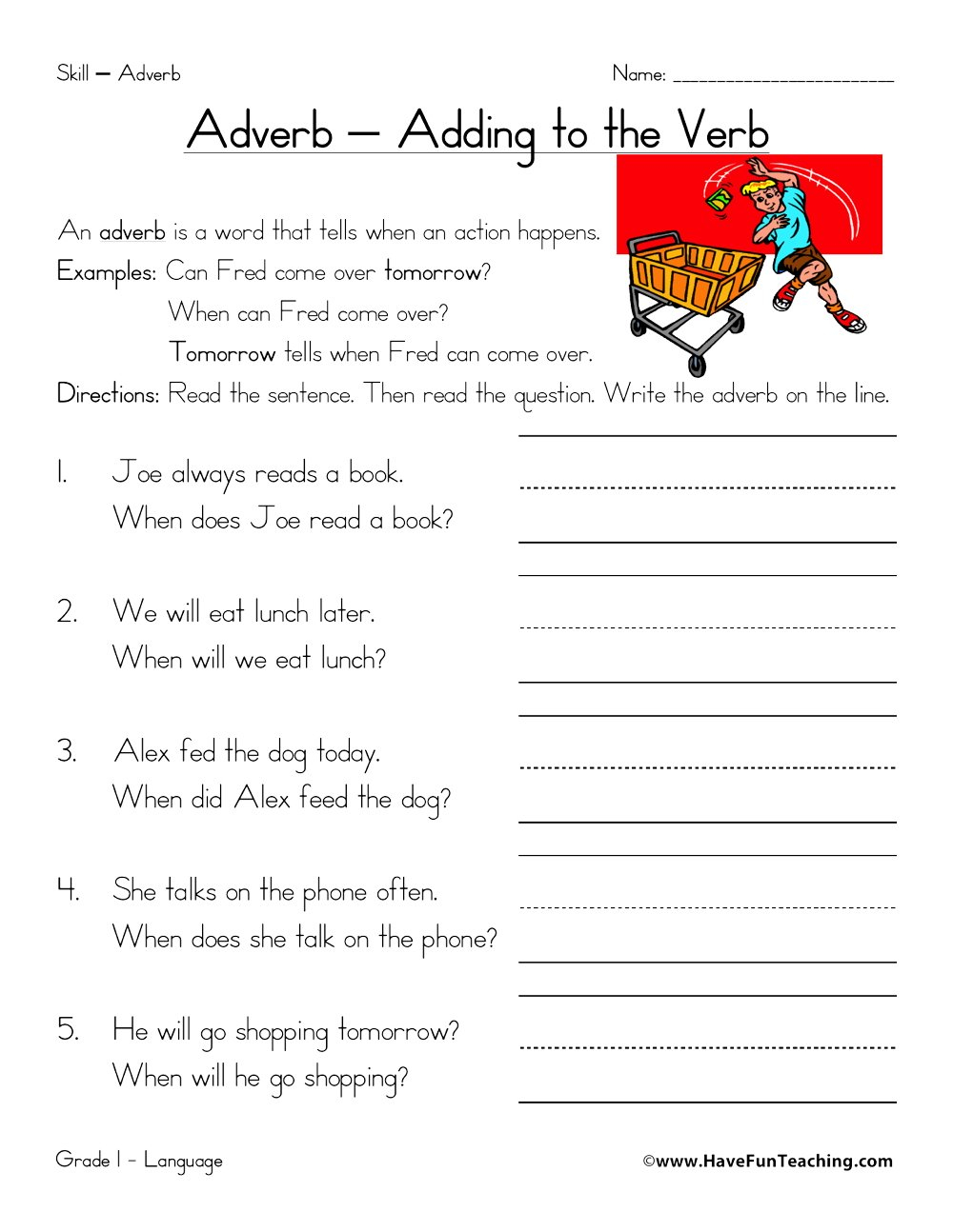 Christmas Adverbs Worksheet AlphabetWorksheetsFree