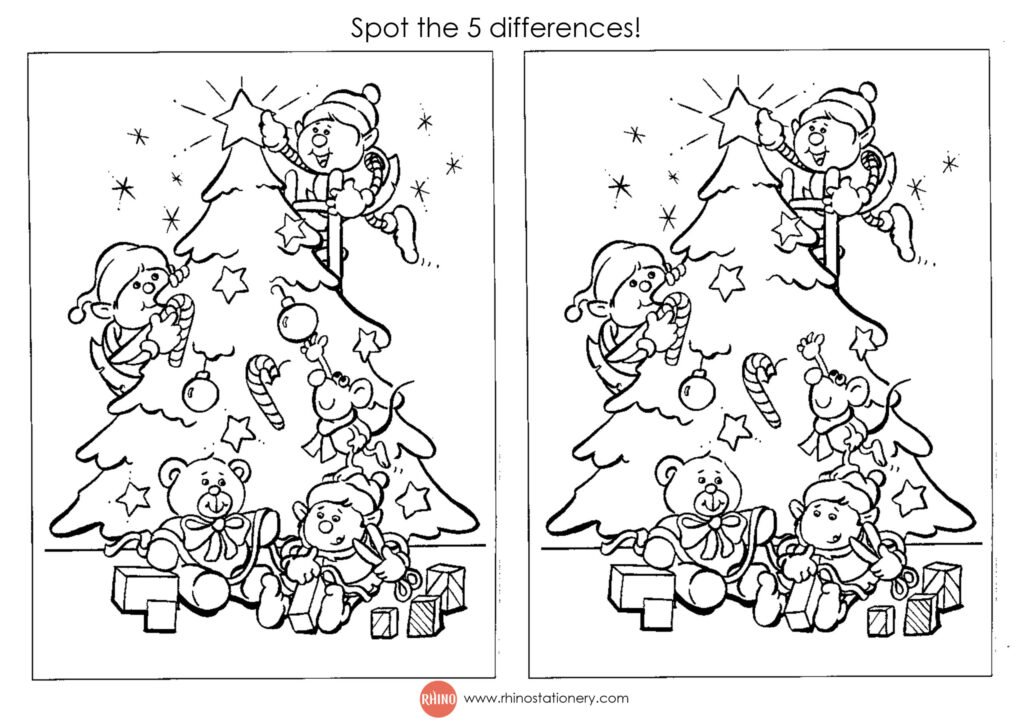 Christmas Find The Difference Worksheets | AlphabetWorksheetsFree.com