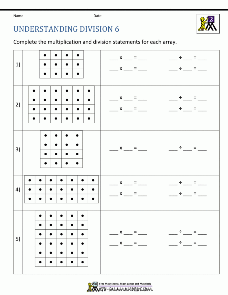 Multiplication And Division Arrays Worksheets | AlphabetWorksheetsFree.com