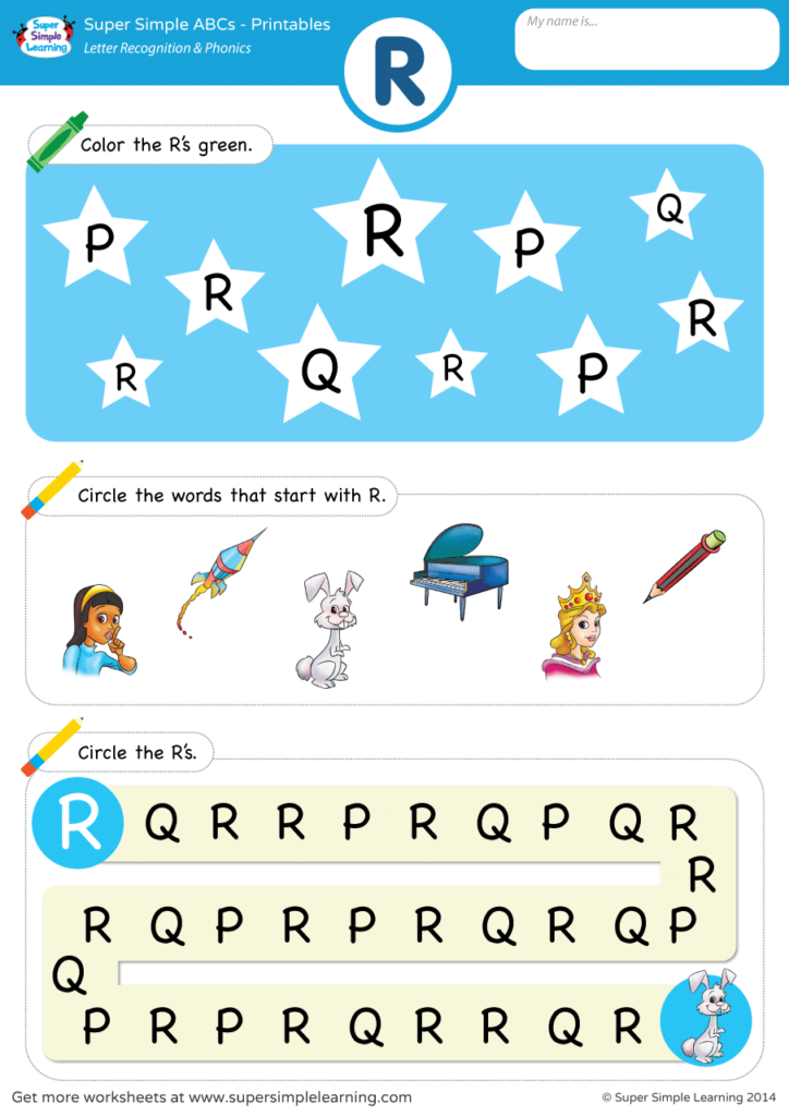 Letter R Recognition Worksheets | AlphabetWorksheetsFree.com