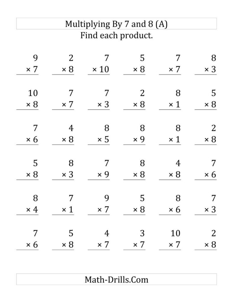 Multiplication In 7 Days Worksheets | AlphabetWorksheetsFree.com