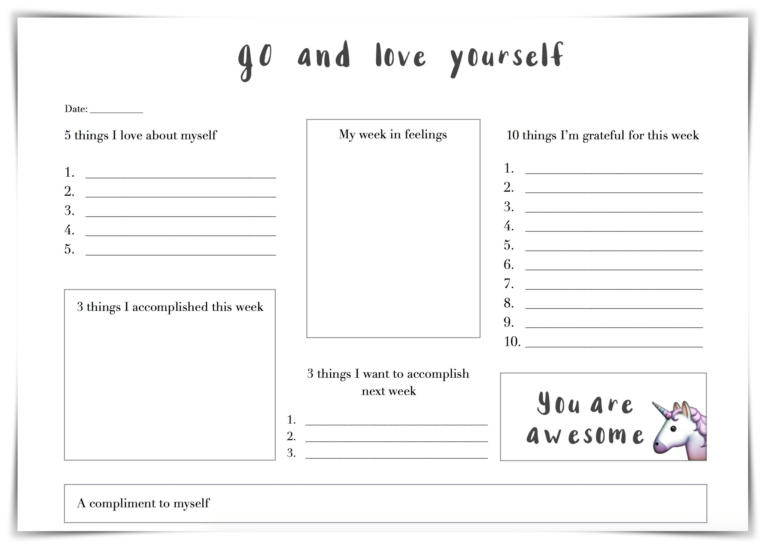 Writing Self Esteem Affirmations Worksheet AlphabetWorksheetsFree