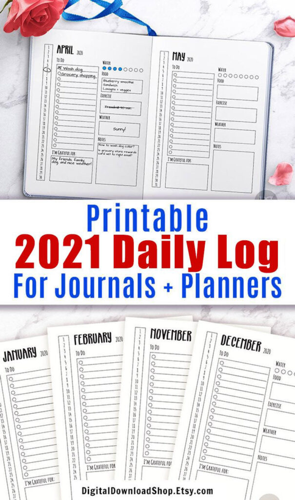 Free Bullet Journal Printables 2021 | AlphabetWorksheetsFree.com