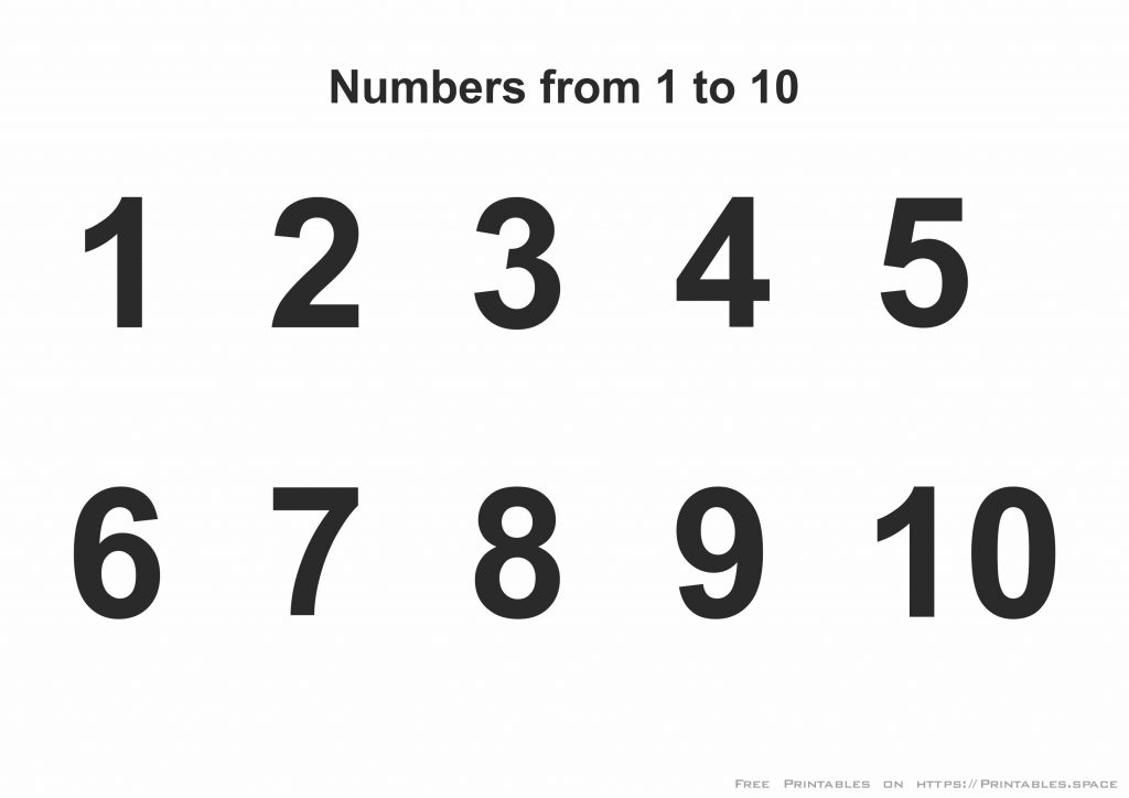 Free Printable Numbers 1 10 | AlphabetWorksheetsFree.com