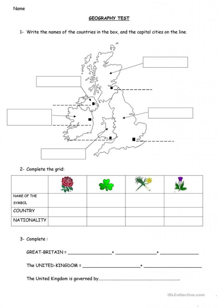 Free Printable Geography Worksheets Uk | AlphabetWorksheetsFree.com