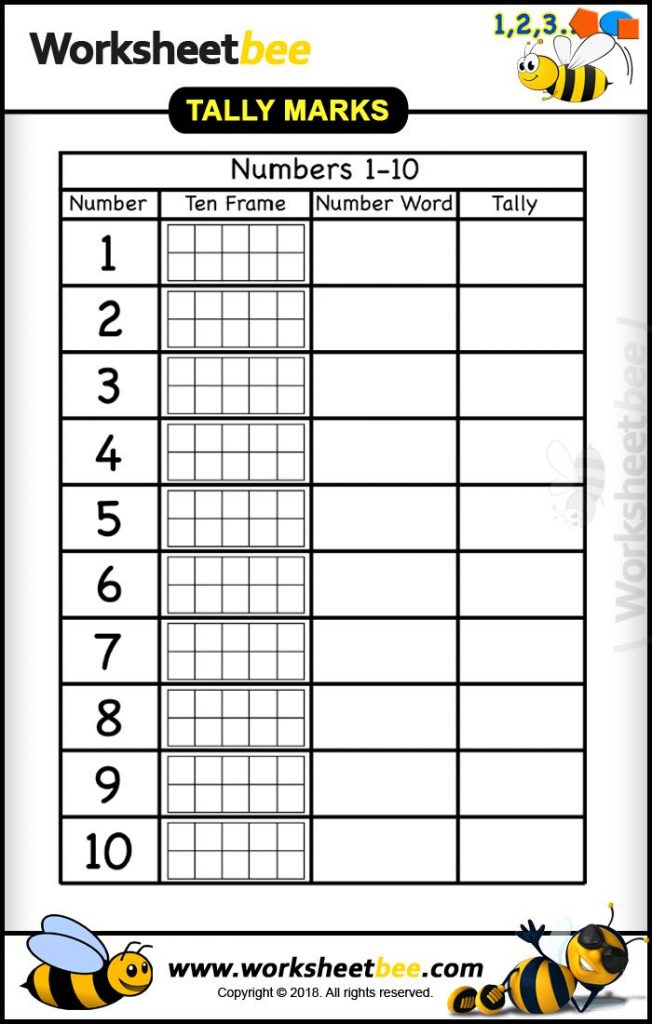Printable Tally Mark Worksheets | AlphabetWorksheetsFree.com