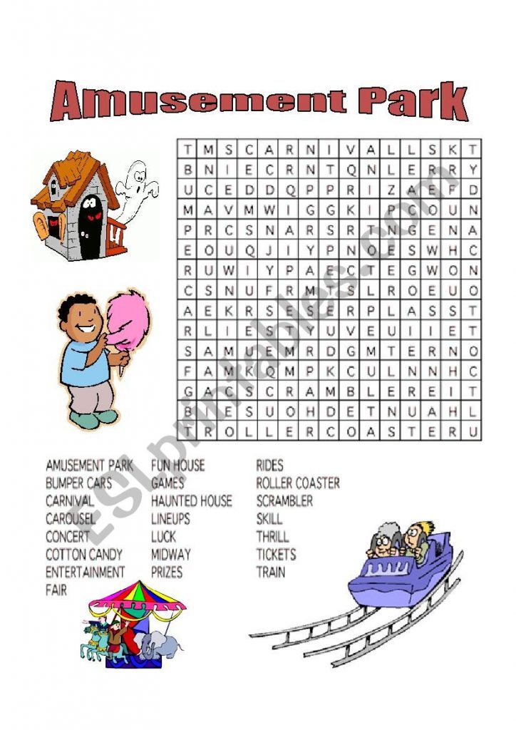 Amusement Park Worksheets Printable | AlphabetWorksheetsFree.com