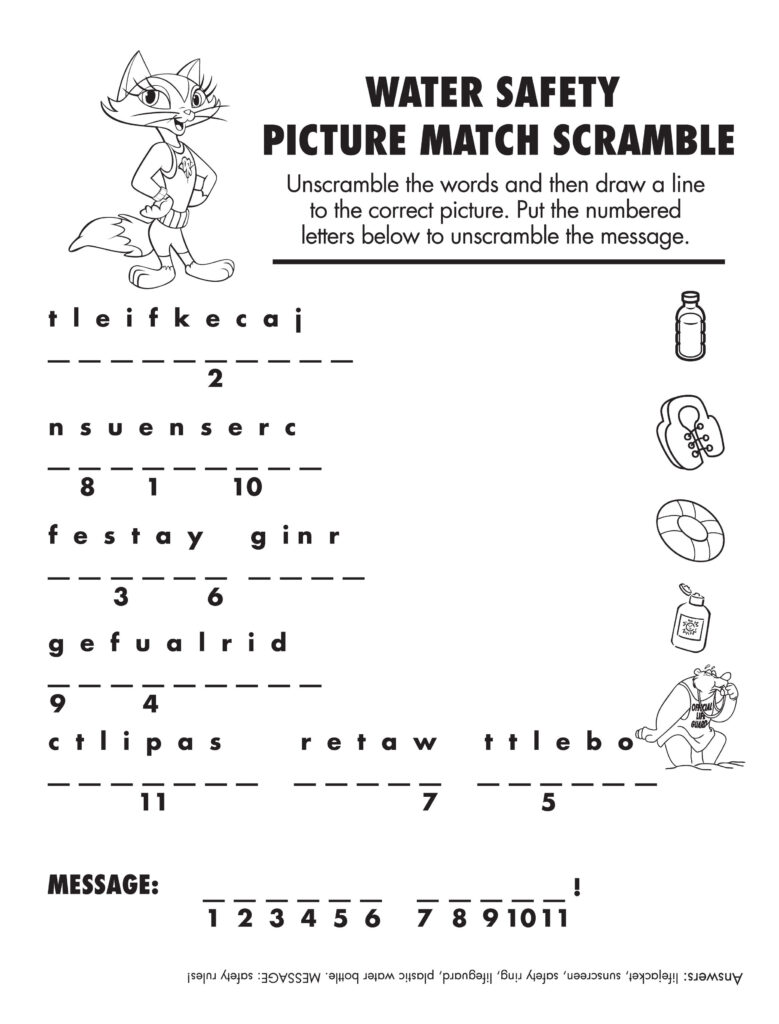 Free Printable Summer Safety Worksheets | AlphabetWorksheetsFree.com